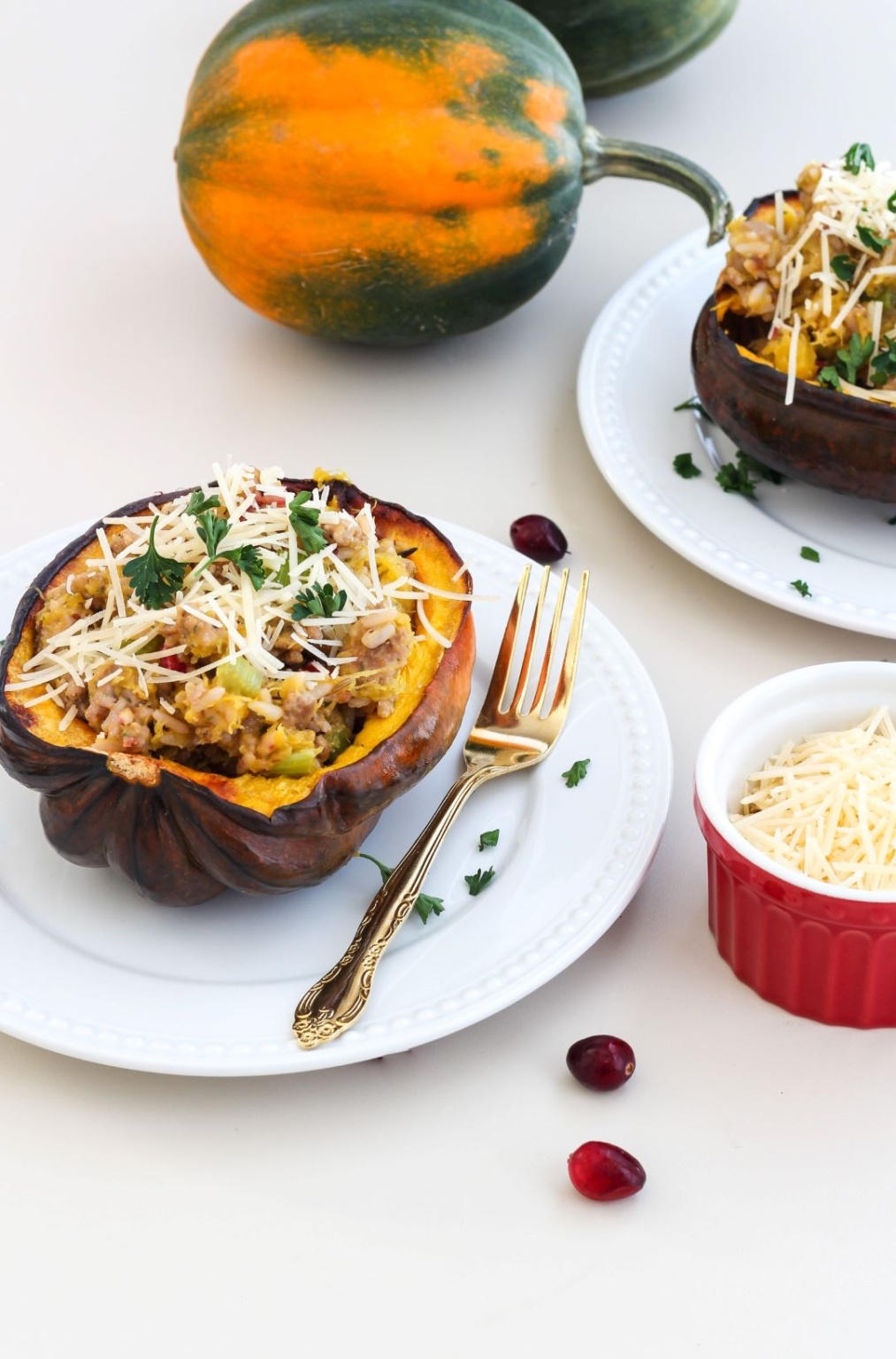 Sausage Stuffed Acorn Squash - Pallet and Pantry